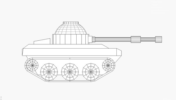 cartoon toy tank 3d model