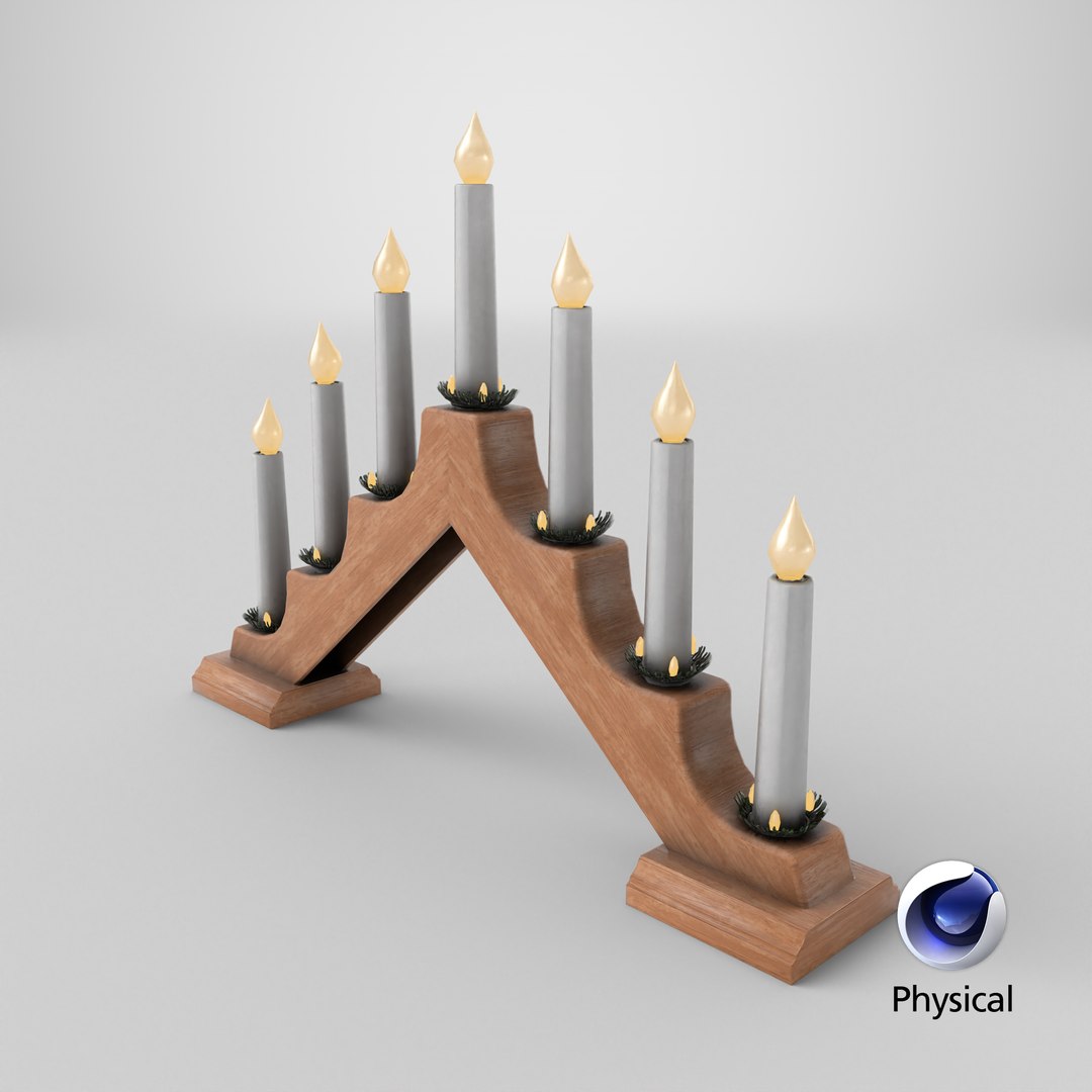 Wooden Christmas Candle Holder 3D Model - TurboSquid 2144197