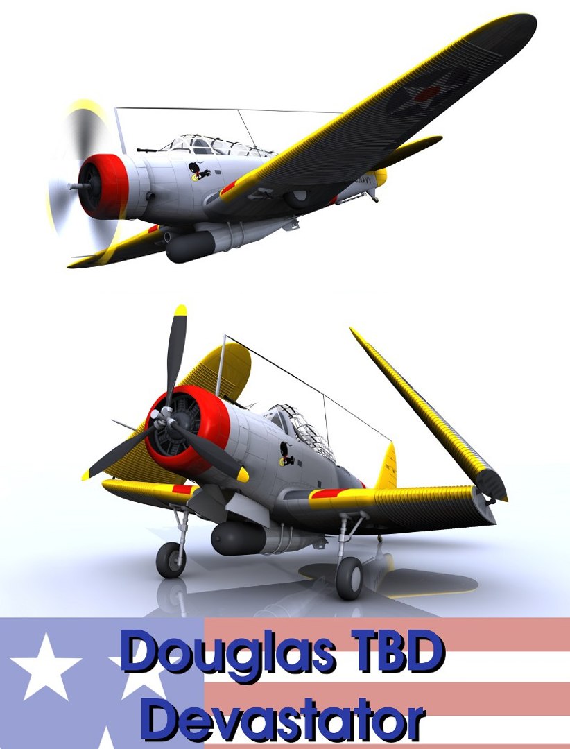 3ds Max Tbd Devastator Bomber Aircraft
