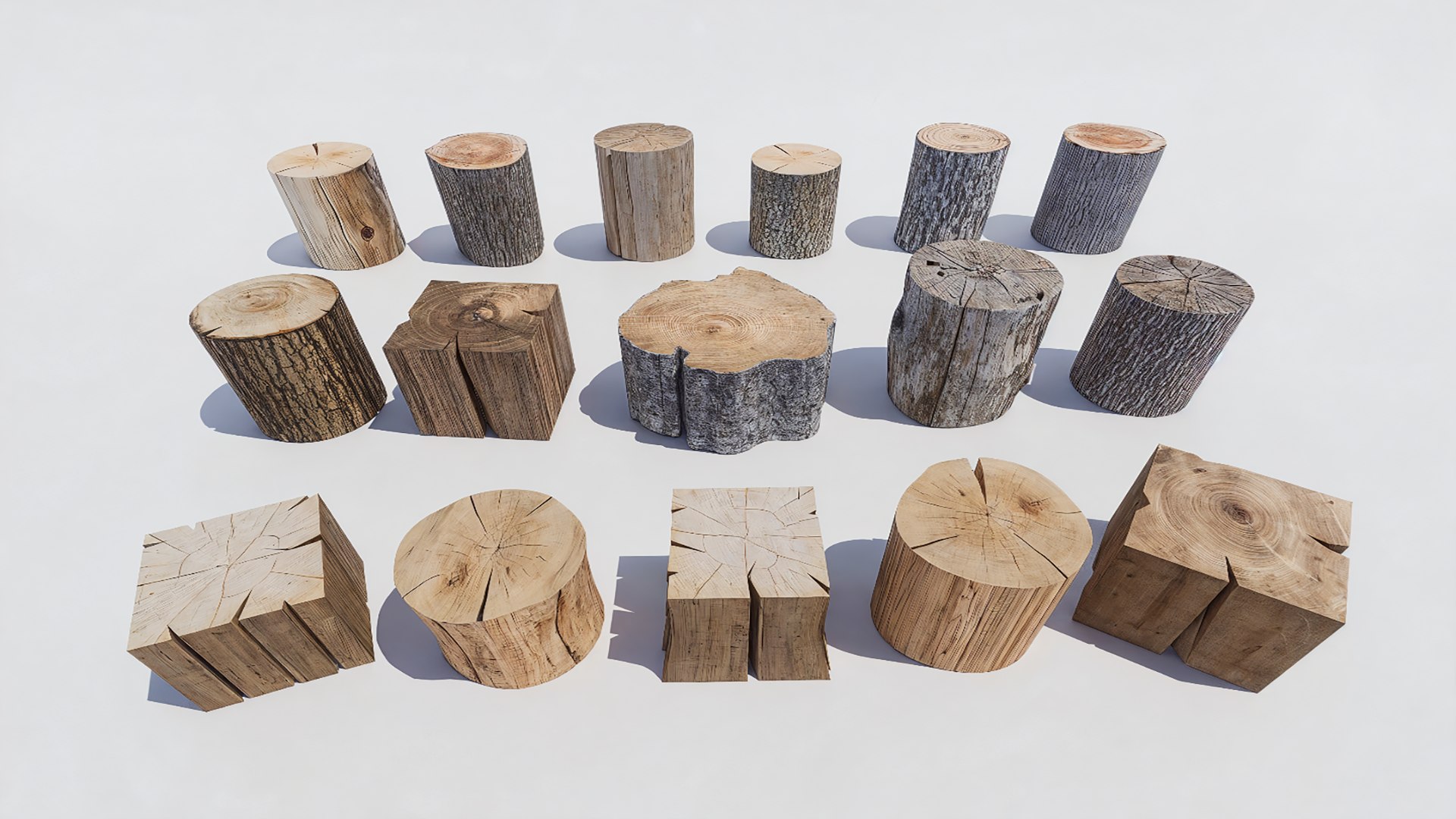 3D Model Wooden Stakes 16 Piece 3D Model Set - TurboSquid 2383511