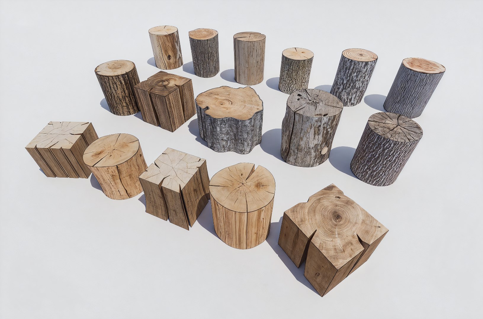 3D Model Wooden Stakes 16 Piece 3D Model Set - TurboSquid 2383511
