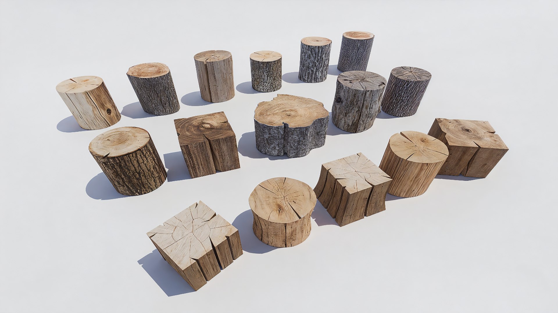 3D Model Wooden Stakes 16 Piece 3D Model Set - TurboSquid 2383511