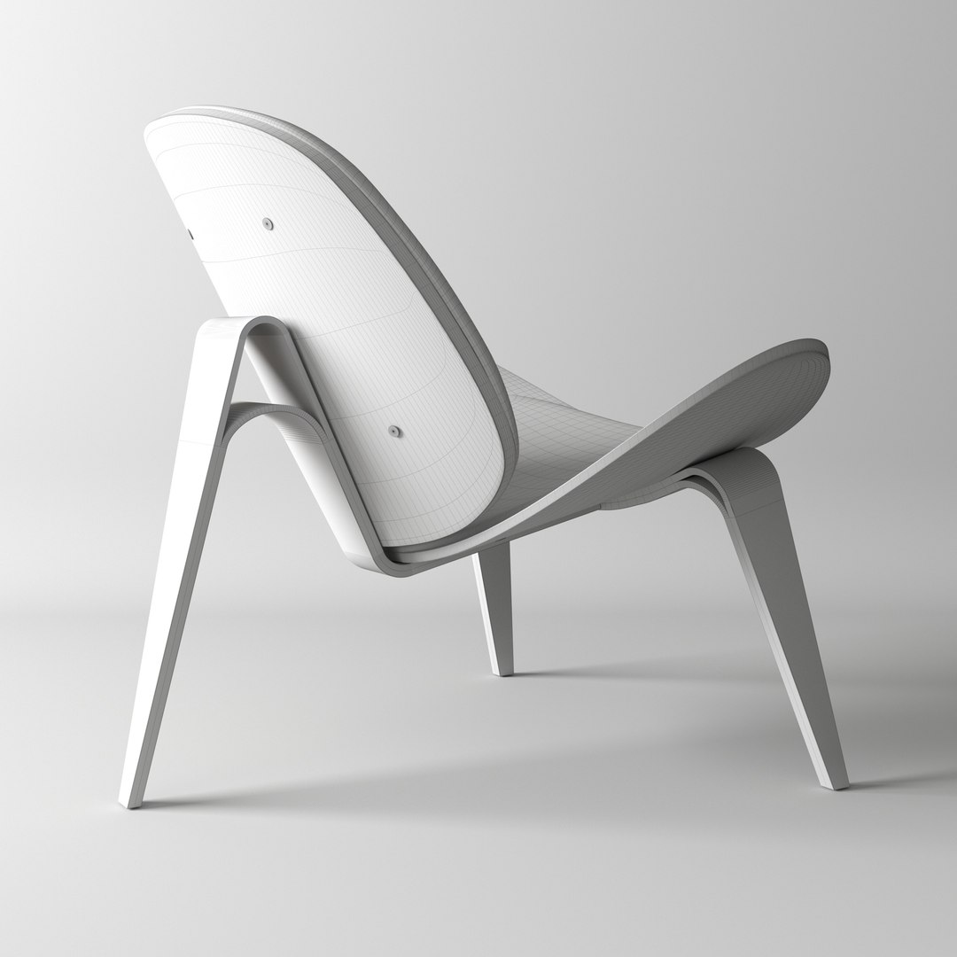 Ch07 shell chair hans wegner 3D - TurboSquid 1404853