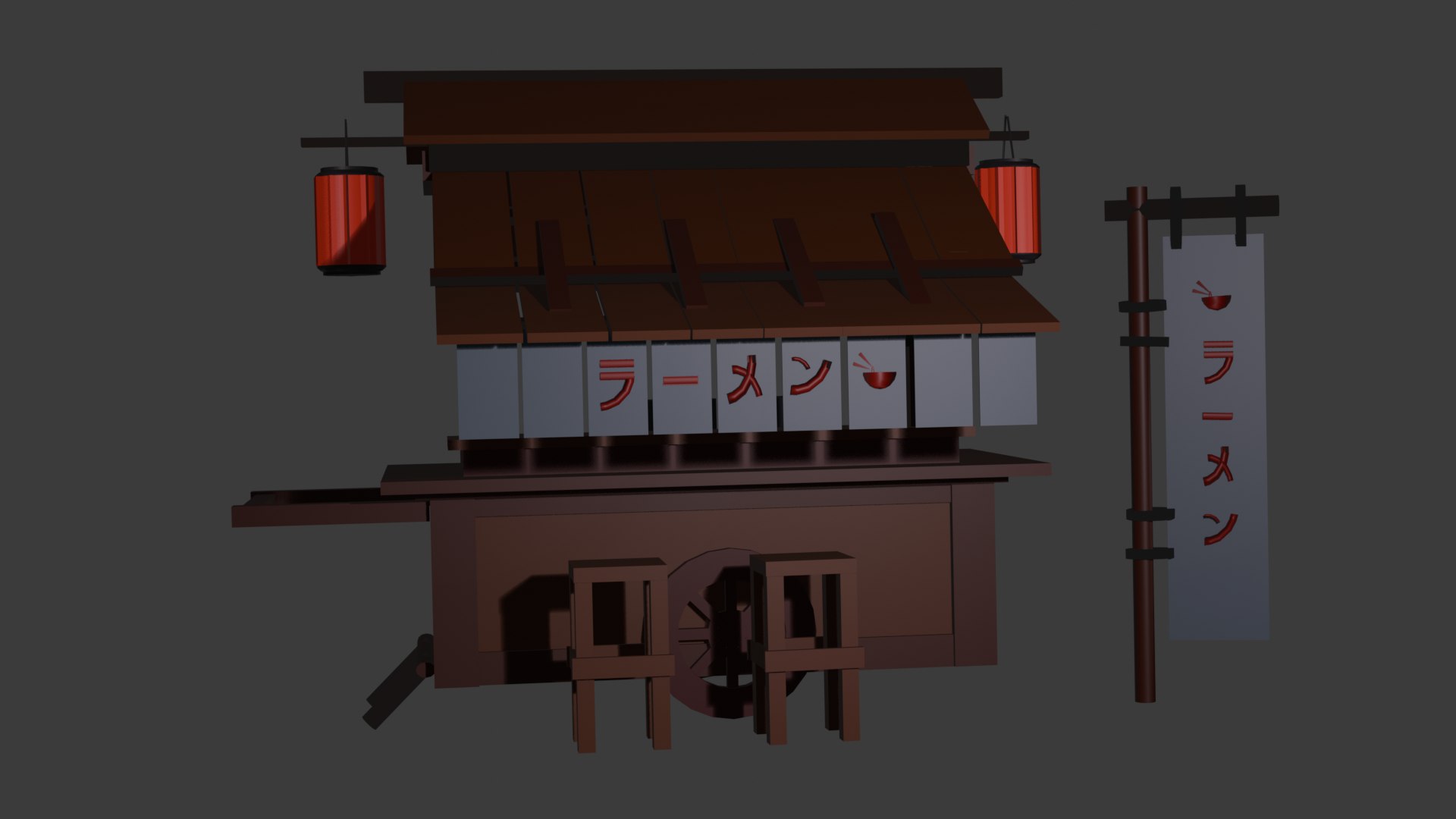 Japanese Food Stall 3D Model - TurboSquid 2369734