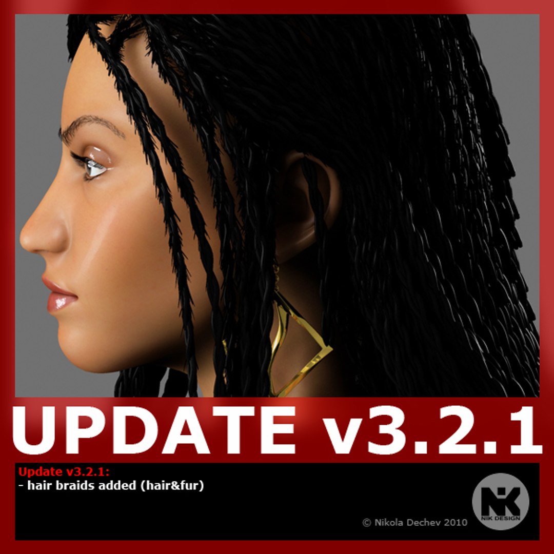 hair v3 2 face 3d model