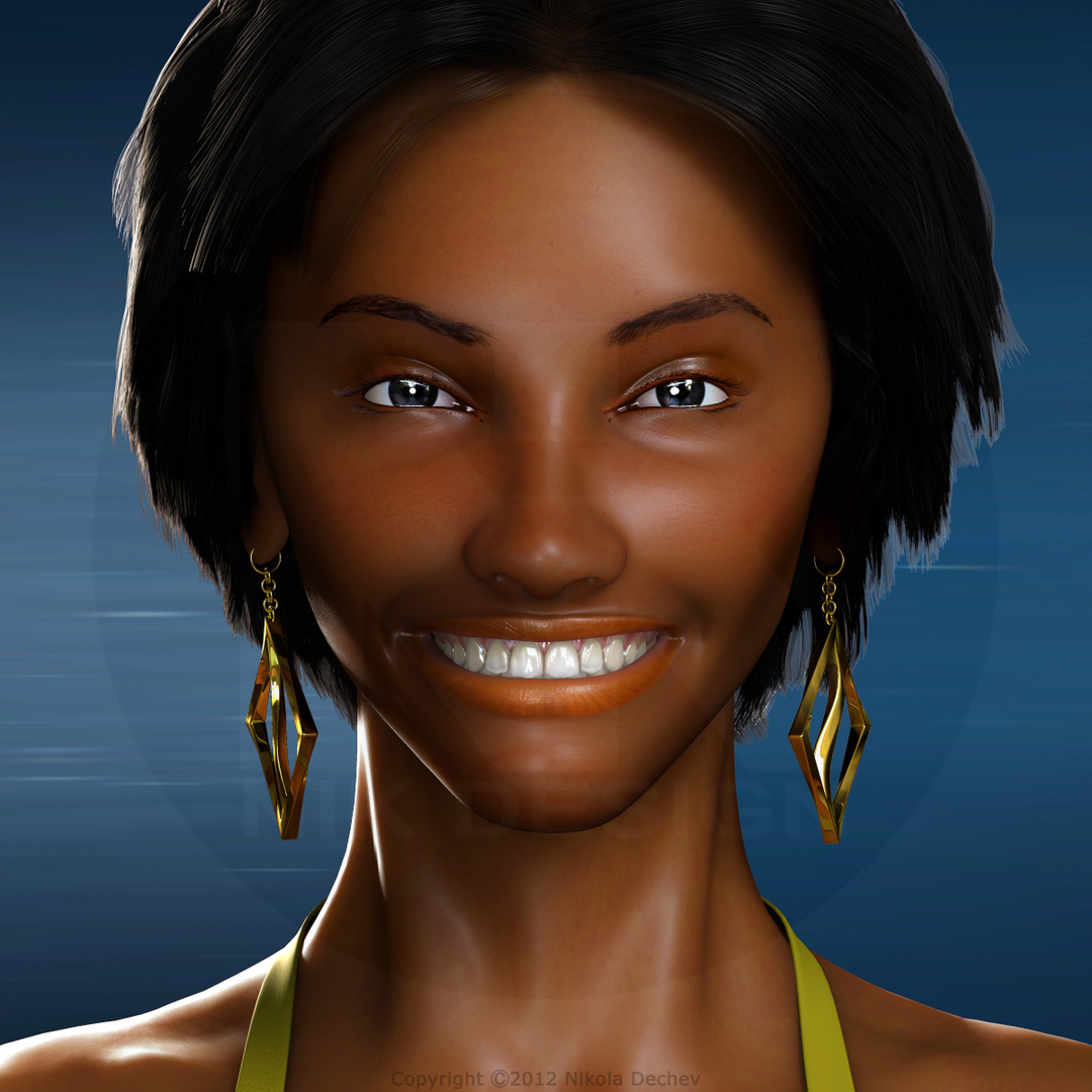 hair v3 2 face 3d model