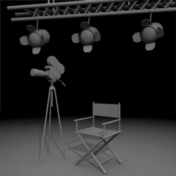 3ds max studio scene movie director chair