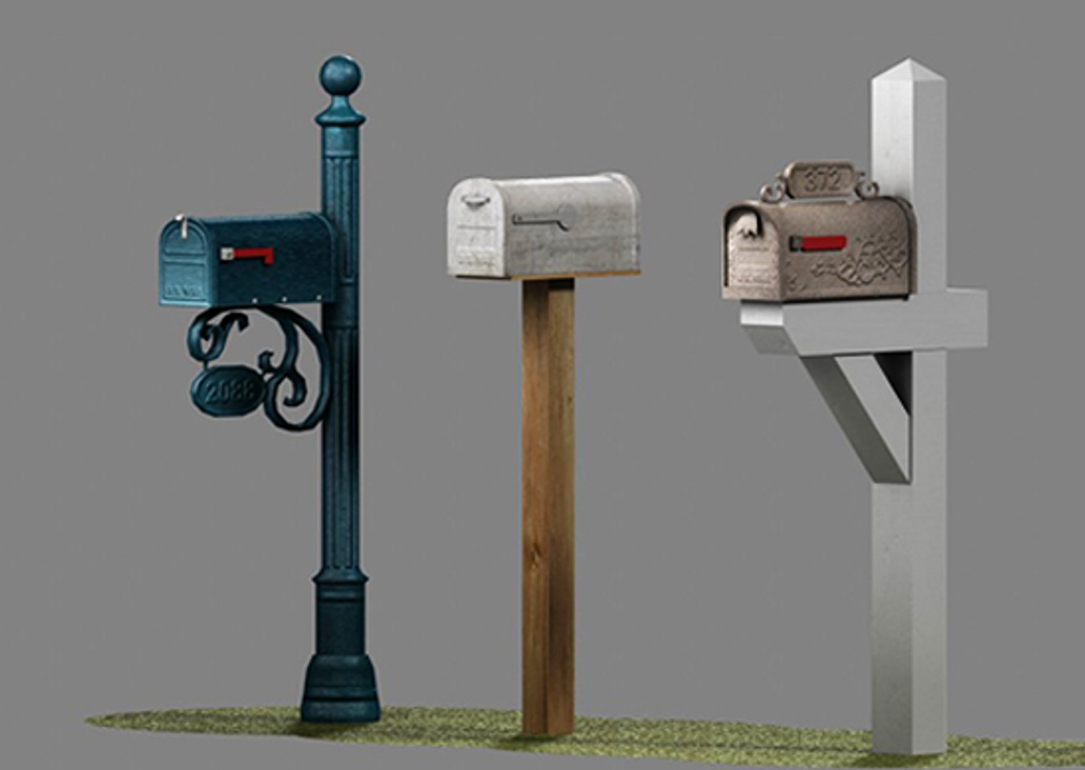 3d U S Mailboxes - Model