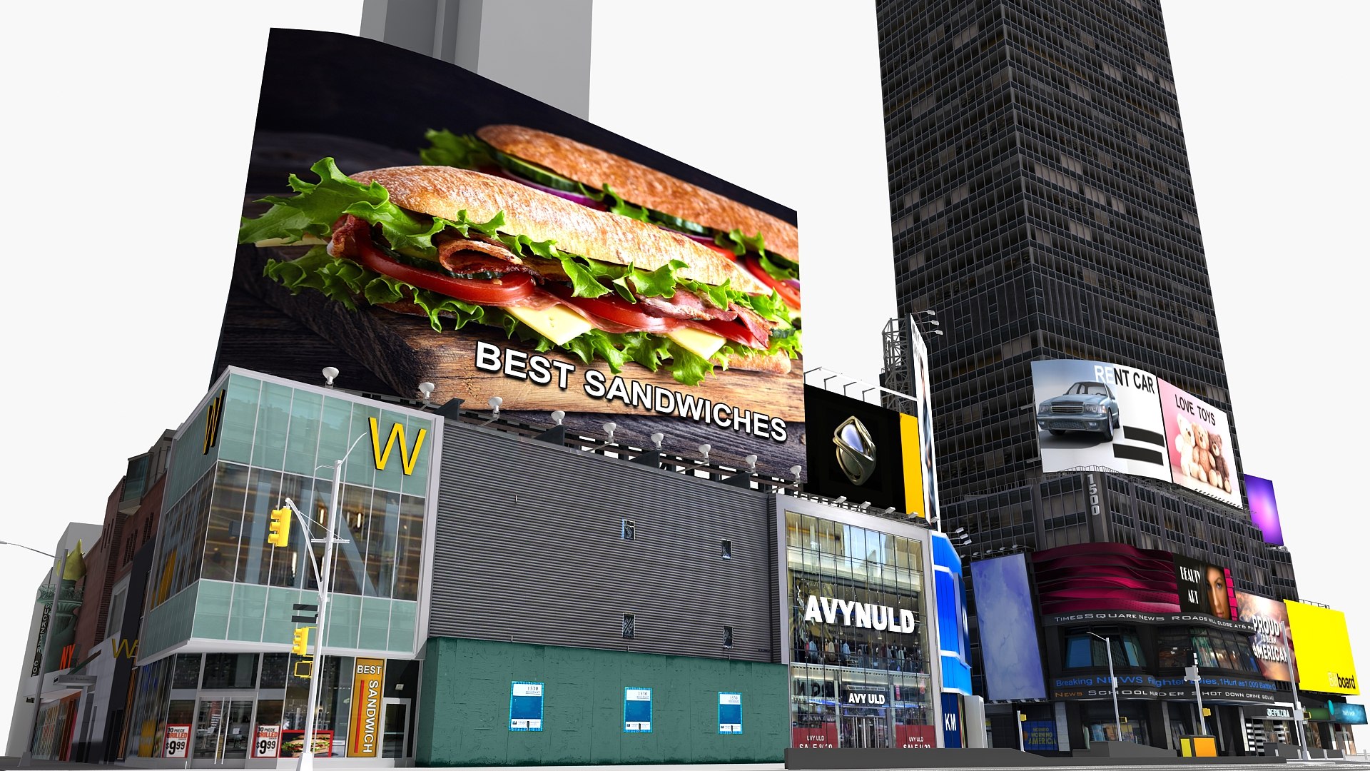 3D Model Times Square Section 5 - TurboSquid 2149413