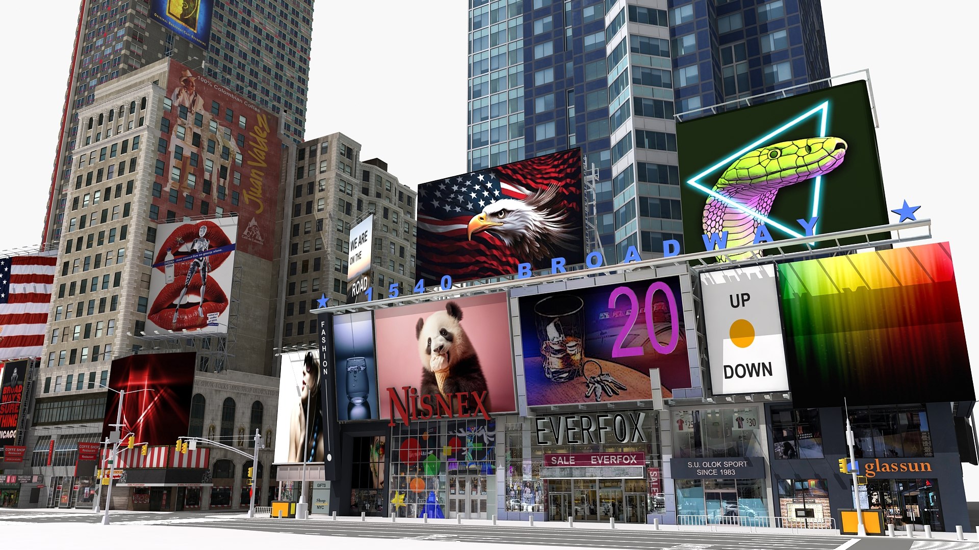 3D Model Times Square Section 5 - TurboSquid 2149413