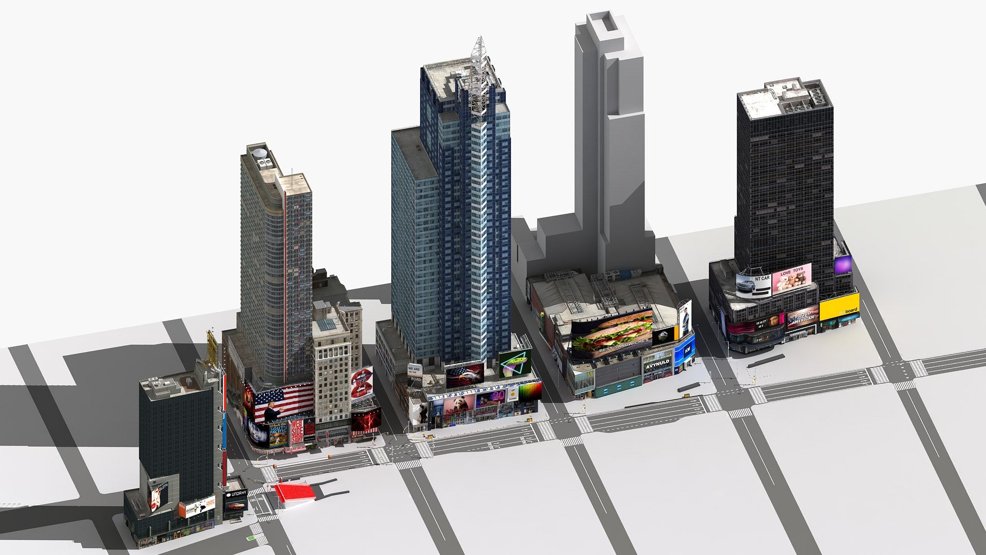 3D Model Times Square Section 5 - TurboSquid 2149413