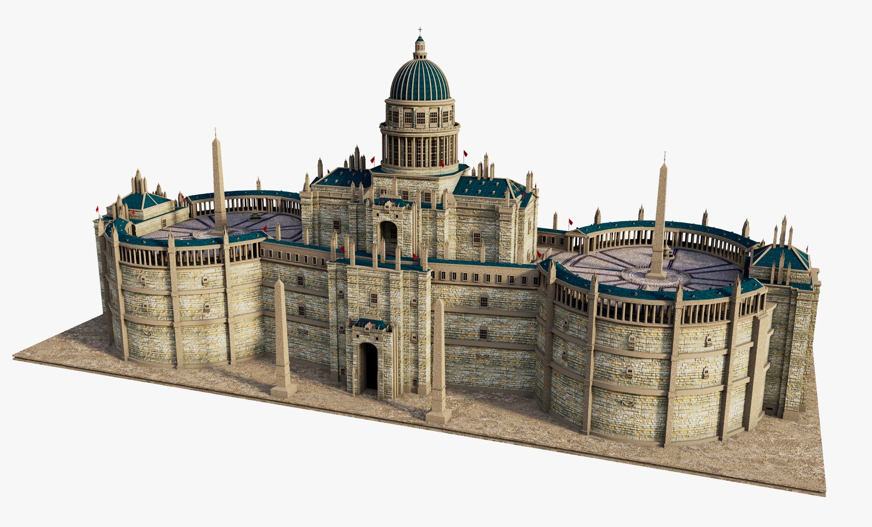 Fantasy Dome Island Castle Environment 3D - TurboSquid 2232418
