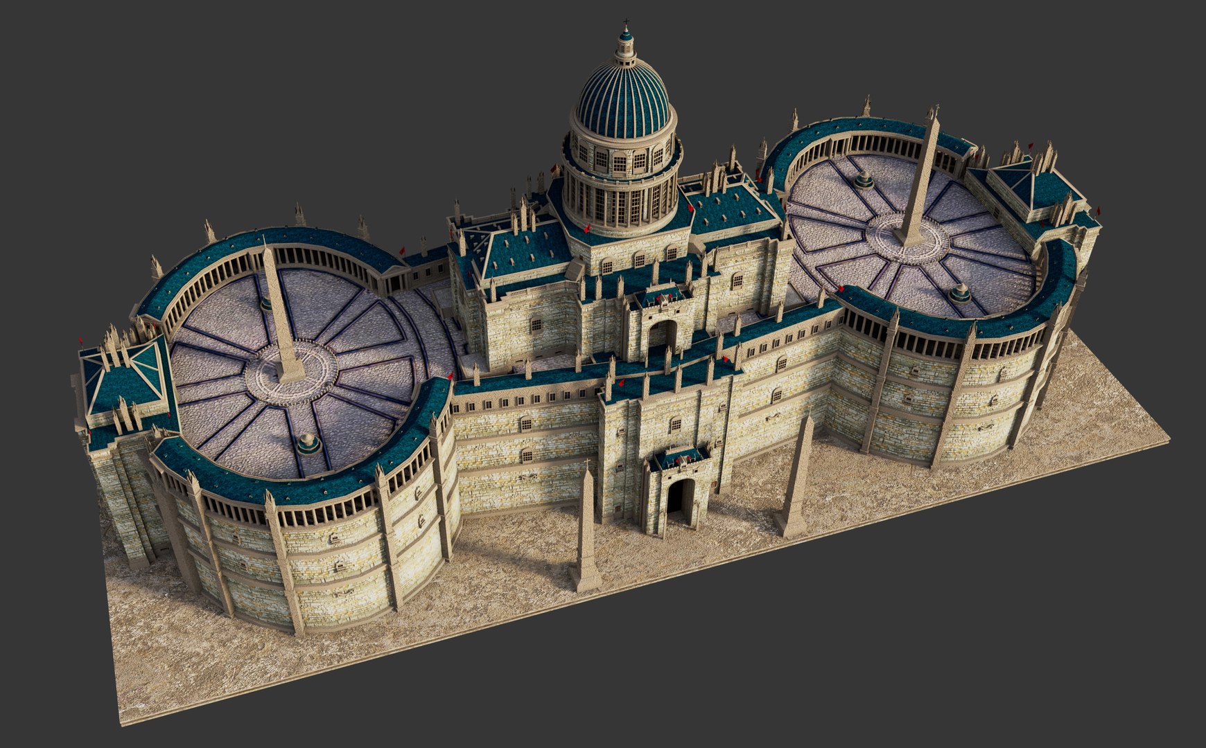 Fantasy Dome Island Castle Environment 3D - TurboSquid 2232418