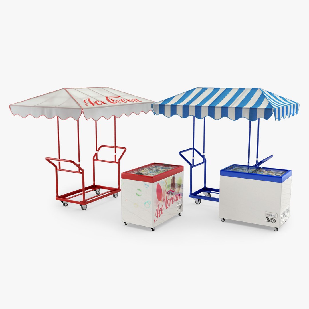 Trolley freezer ice cream 3D model - TurboSquid 1508452