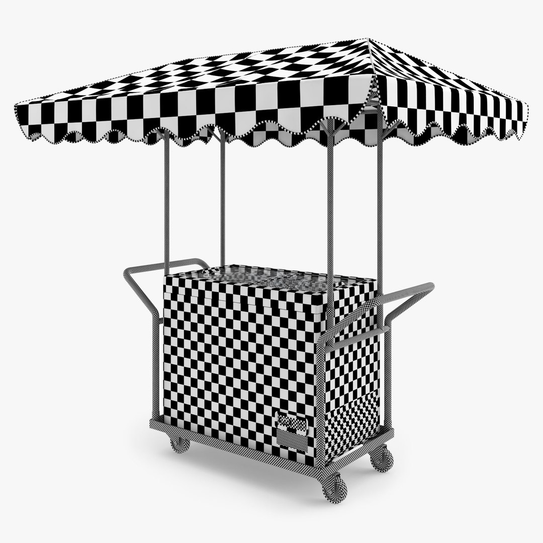Trolley freezer ice cream 3D model - TurboSquid 1508452