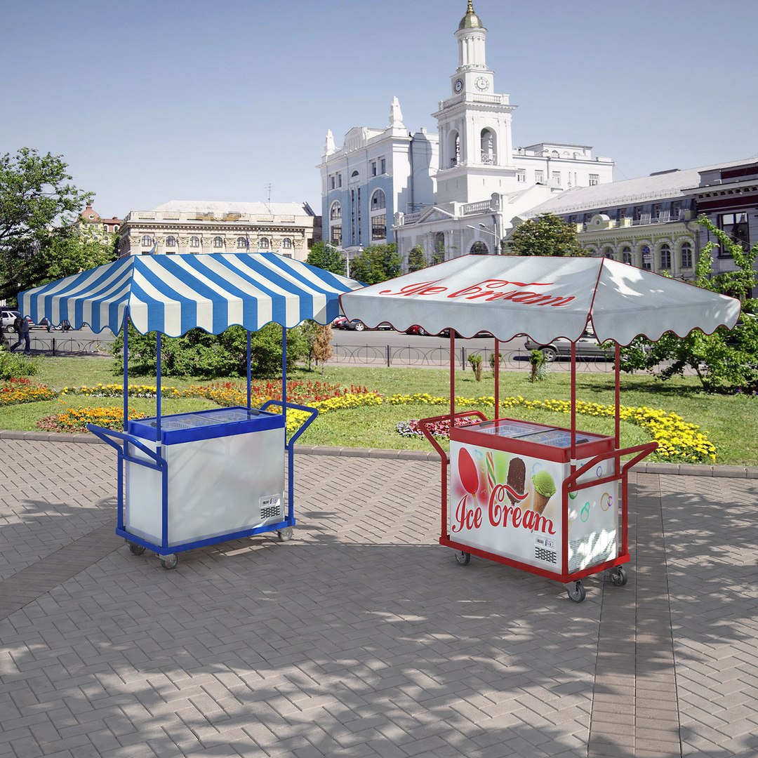 Trolley freezer ice cream 3D model - TurboSquid 1508452