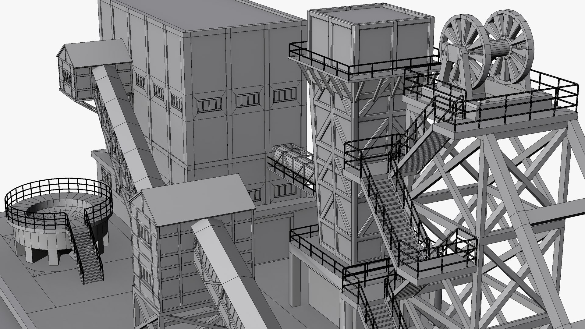 3D Industrial Complex - Coking Plant - Coal Mine Model - TurboSquid 2002290