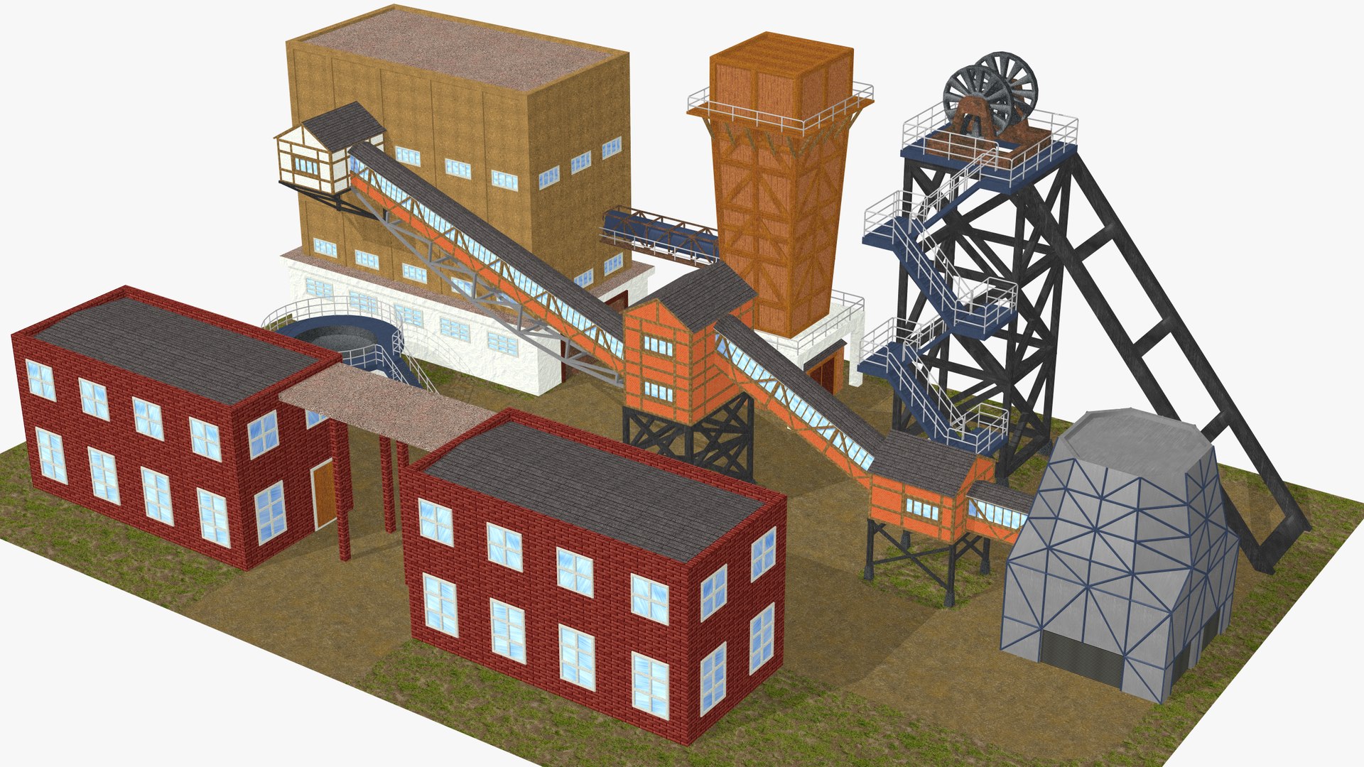 3D Industrial Complex - Coking Plant - Coal Mine Model - TurboSquid 2002290