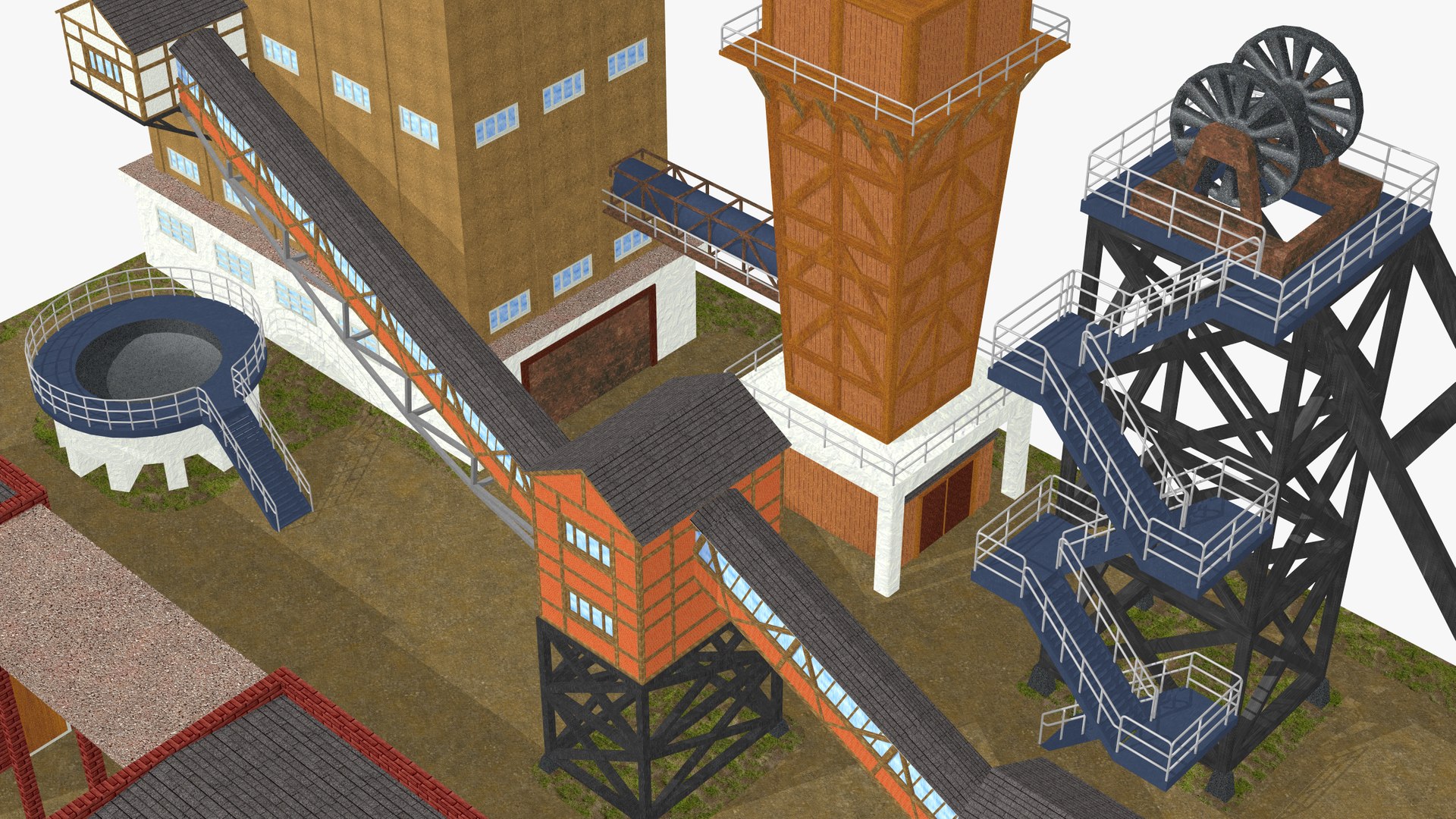 3D Industrial Complex - Coking Plant - Coal Mine Model - TurboSquid 2002290