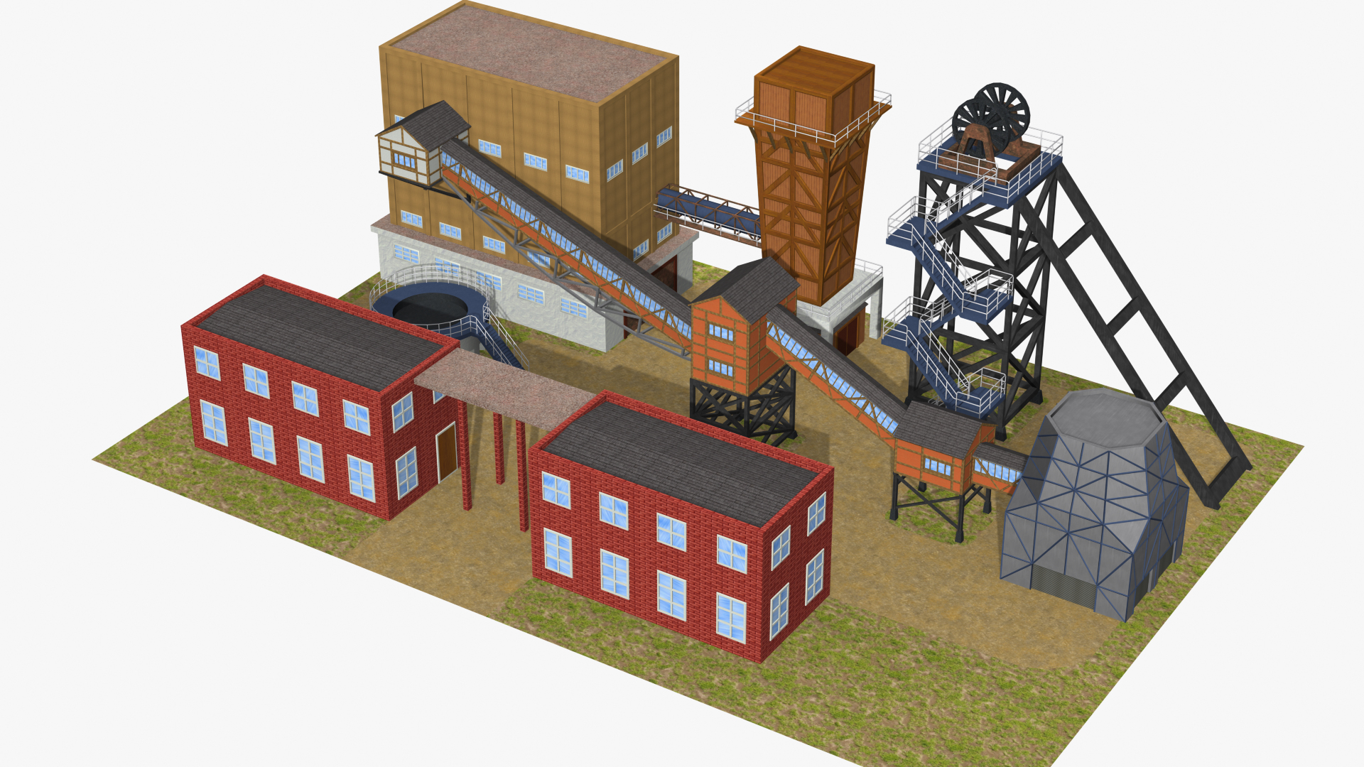 3D Industrial Complex - Coking Plant - Coal Mine Model - TurboSquid 2002290