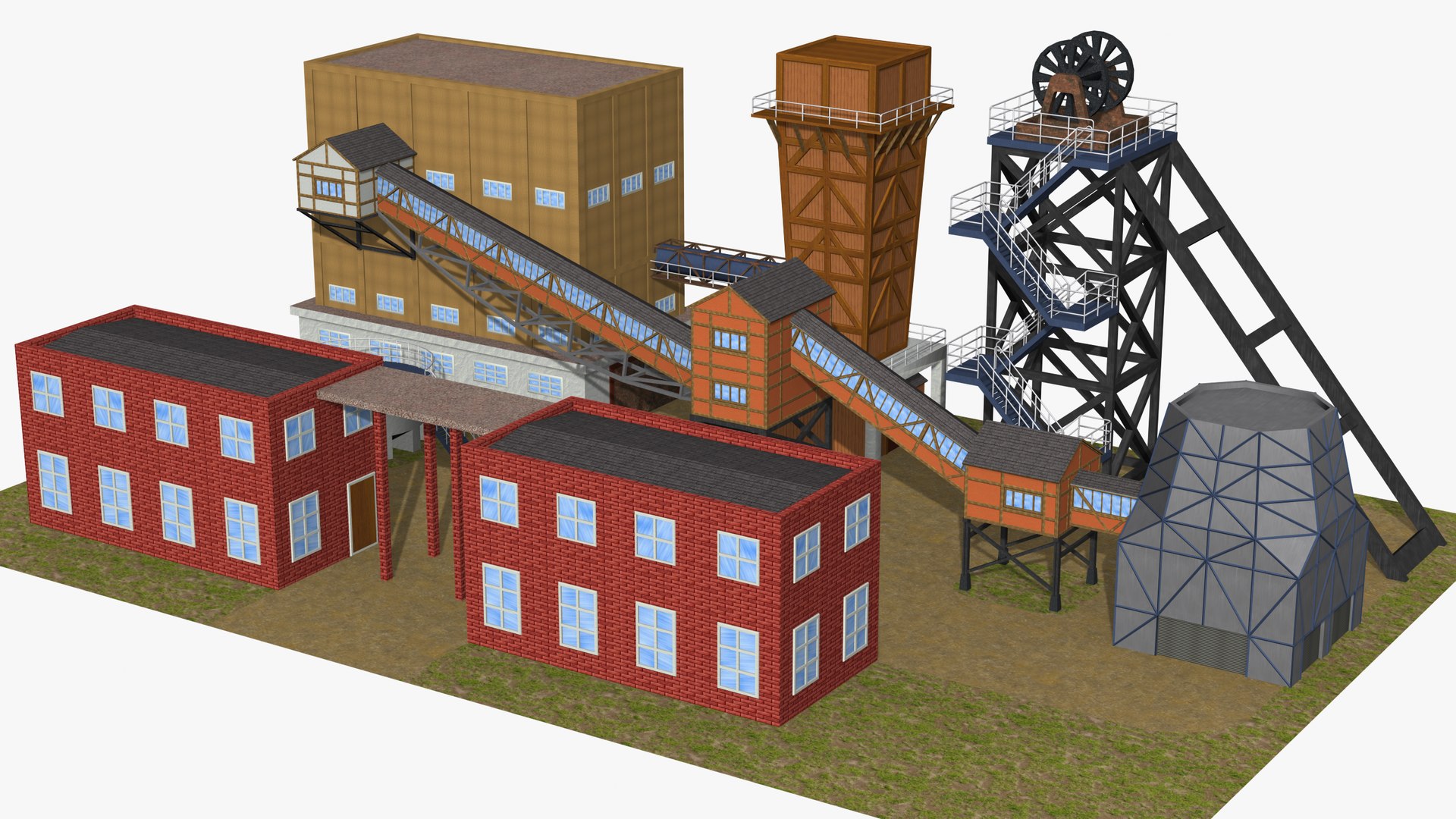 3D Industrial Complex - Coking Plant - Coal Mine Model - TurboSquid 2002290
