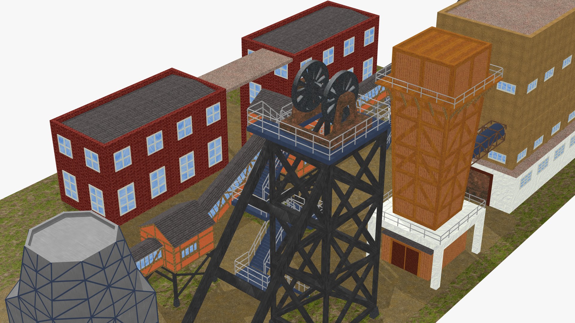 3D Industrial Complex - Coking Plant - Coal Mine Model - TurboSquid 2002290