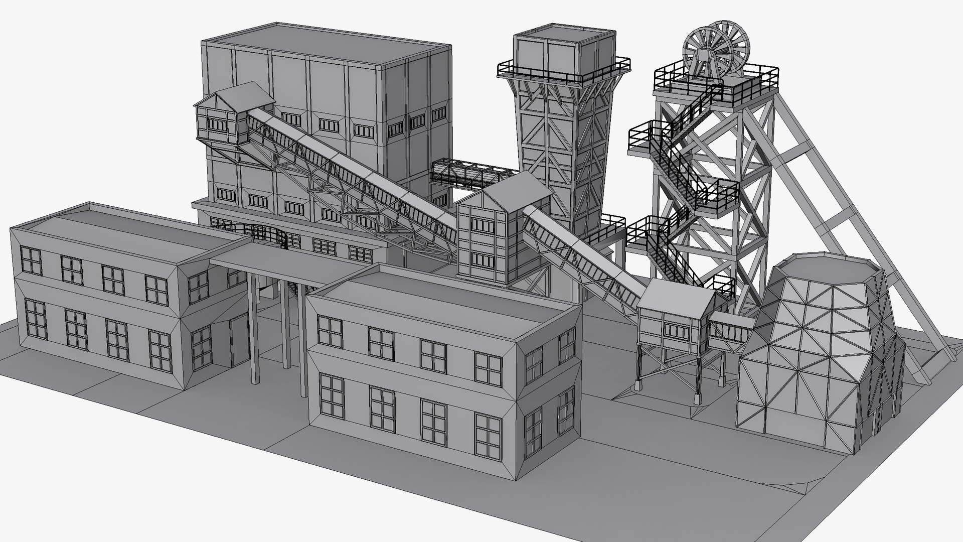 3D Industrial Complex - Coking Plant - Coal Mine Model - TurboSquid 2002290