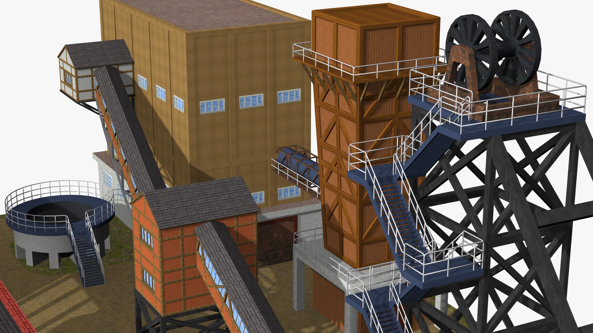 3D Industrial Complex - Coking Plant - Coal Mine Model - TurboSquid 2002290