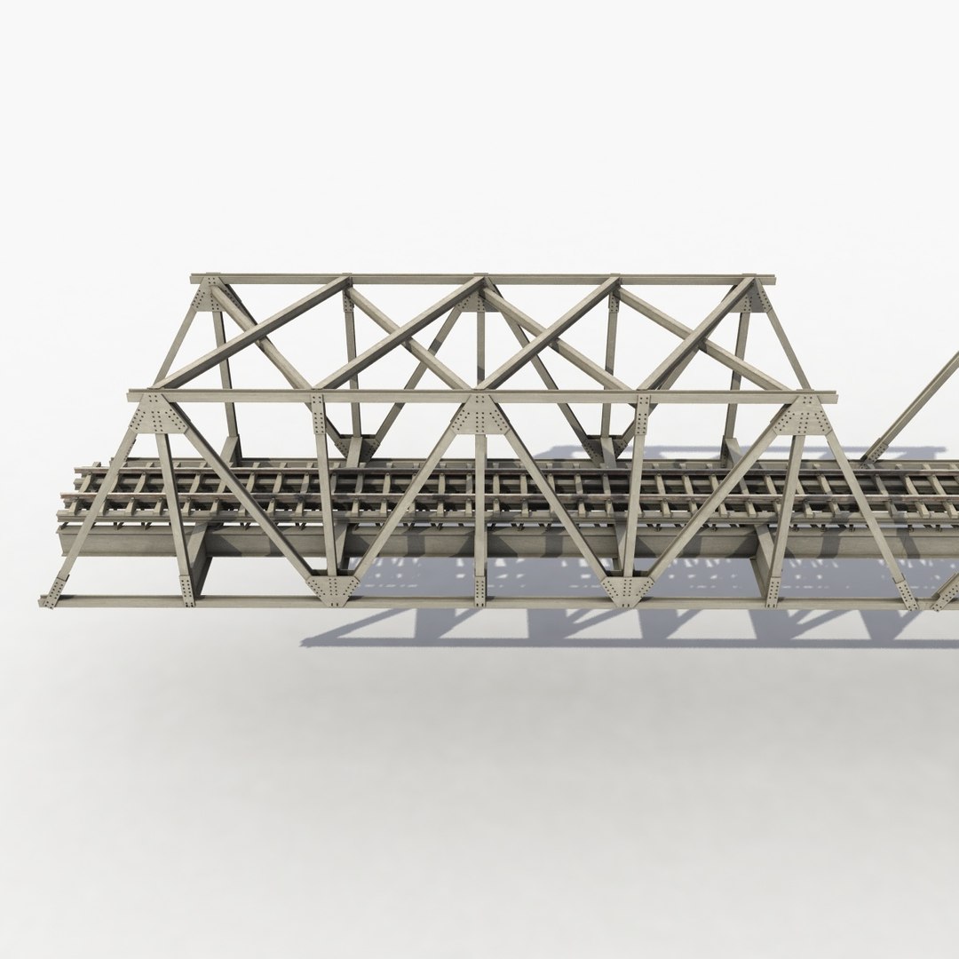 Modeled Railway Bridge 3d Model