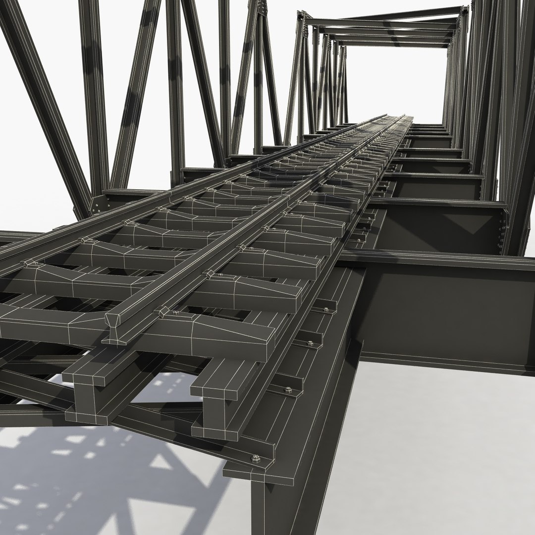 Modeled Railway Bridge 3d Model