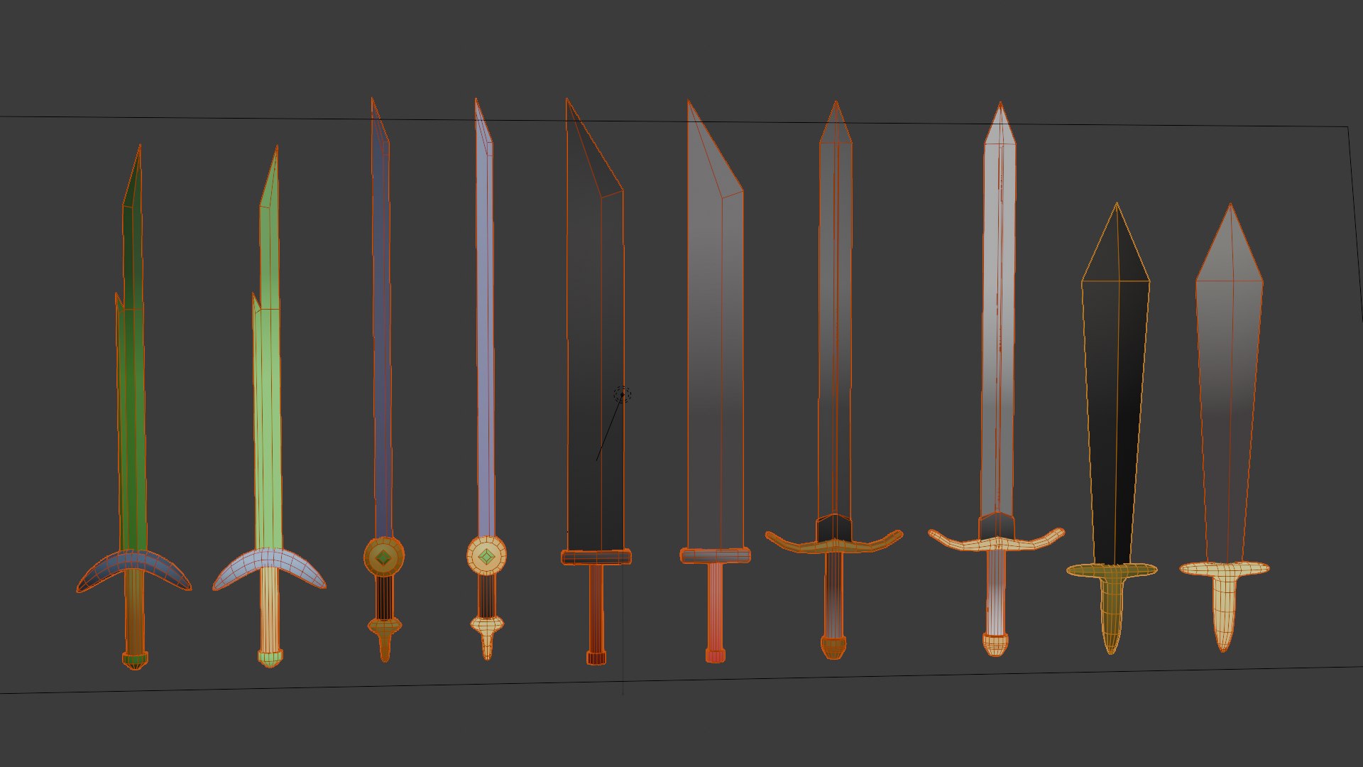 3D 5 Stylized Low Poly Swords Perfect For Games And Animations ...