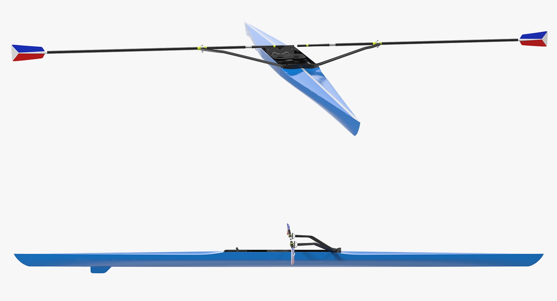 3D Model Single Scull Rowing Boat - TurboSquid 1387635