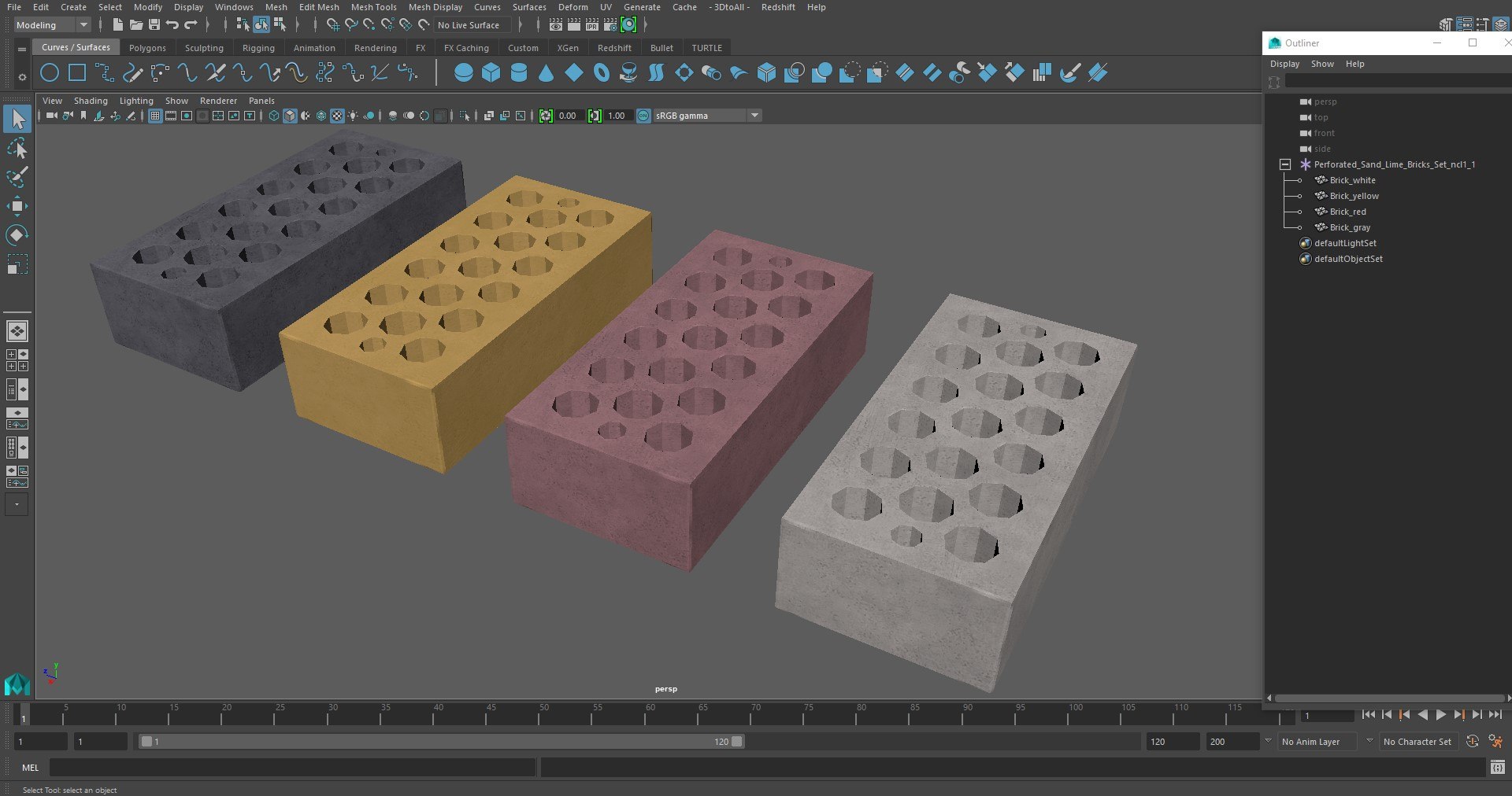 Perforated Sand Lime Bricks Set 3D Model - TurboSquid 2146043