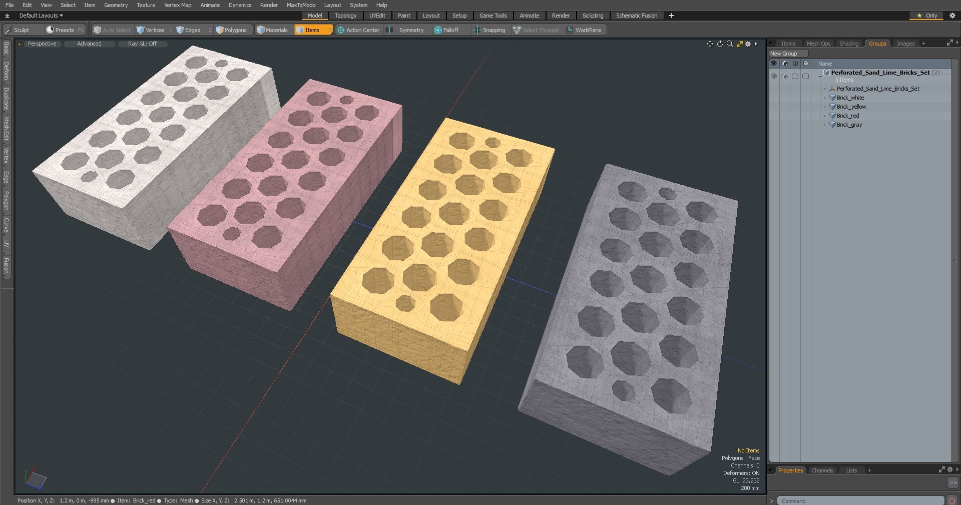 Perforated Sand Lime Bricks Set 3D Model - TurboSquid 2146043