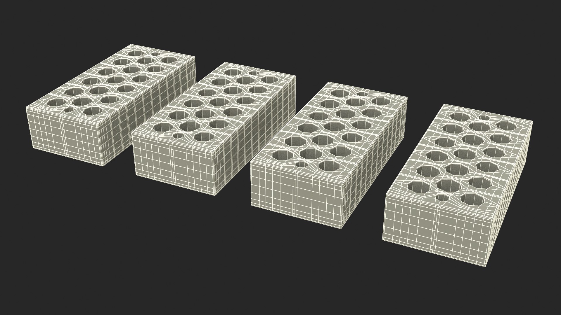 Perforated Sand Lime Bricks Set 3D Model - TurboSquid 2146043