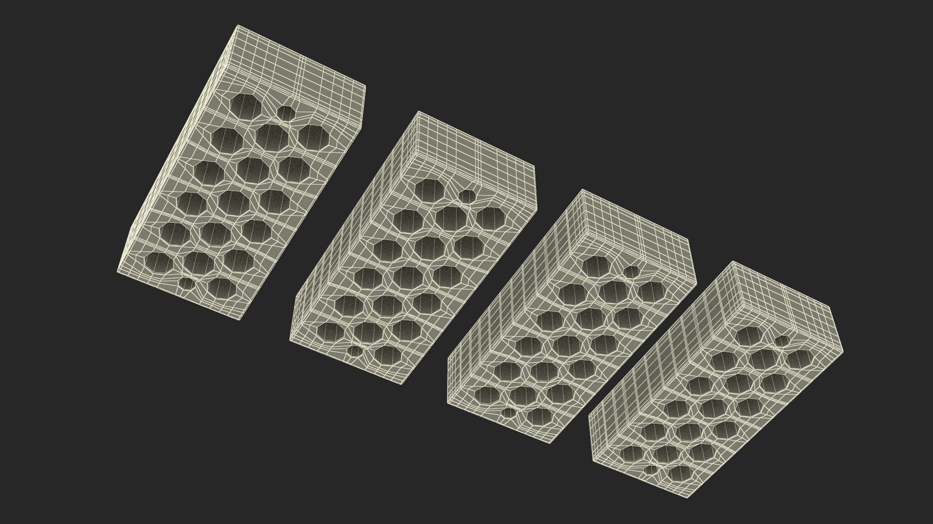 Perforated Sand Lime Bricks Set 3D Model - TurboSquid 2146043