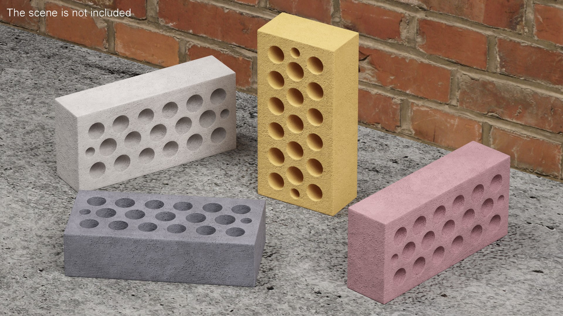 Perforated Sand Lime Bricks Set 3D Model - TurboSquid 2146043