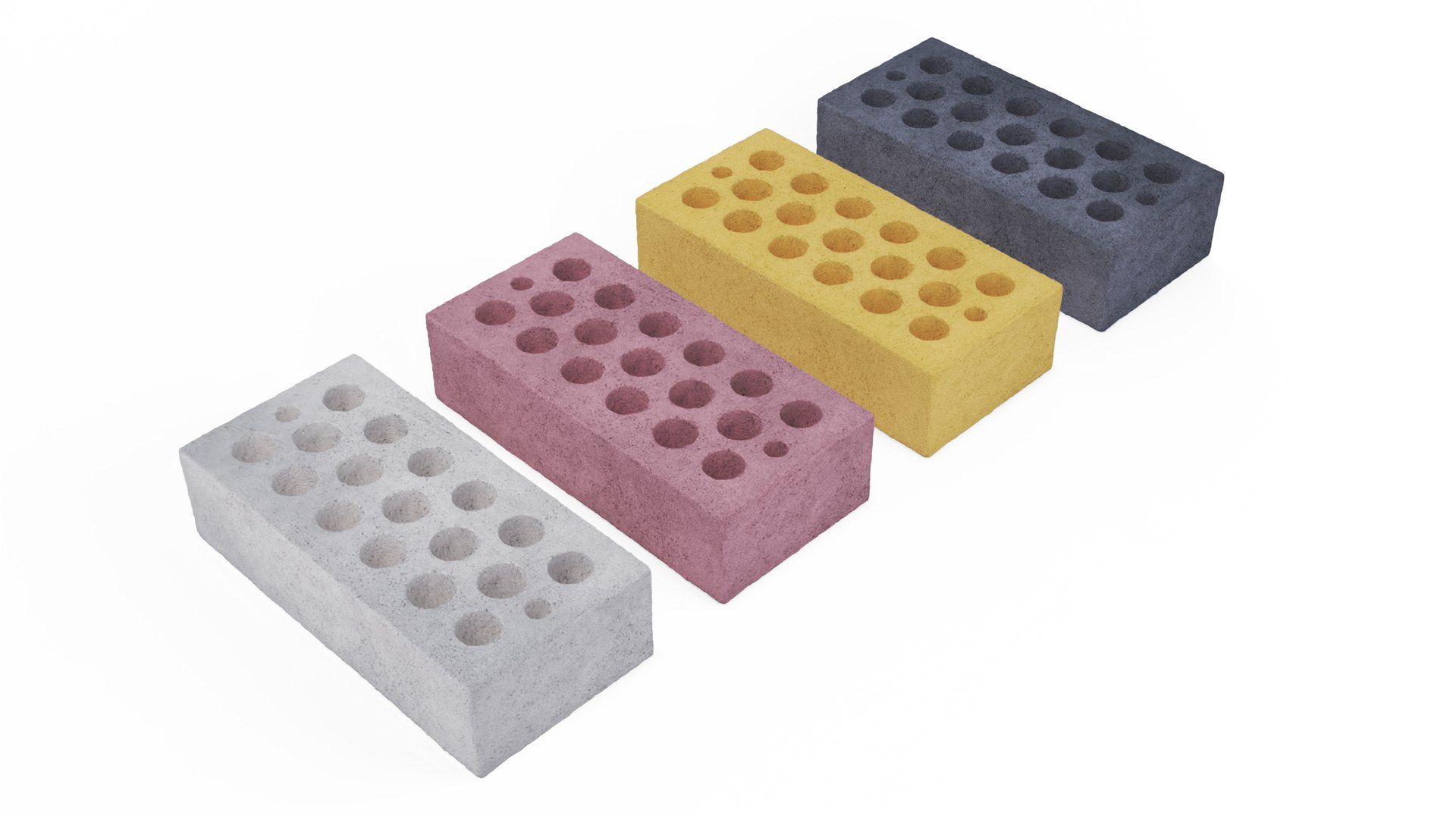 Perforated Sand Lime Bricks Set 3D Model - TurboSquid 2146043