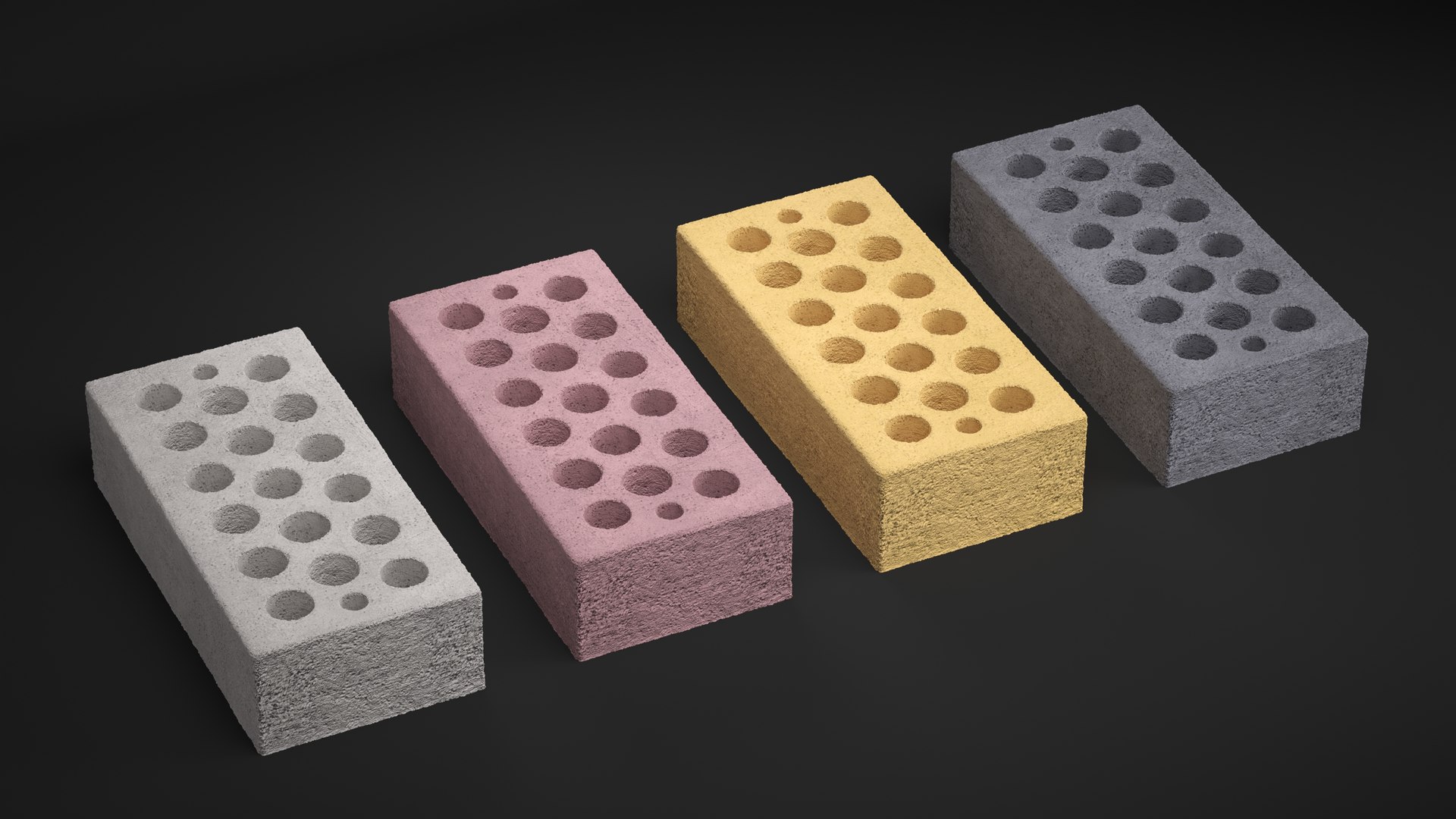 Perforated Sand Lime Bricks Set 3D Model - TurboSquid 2146043