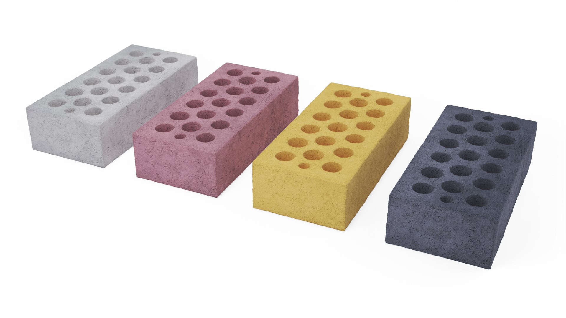 Perforated Sand Lime Bricks Set 3D Model - TurboSquid 2146043