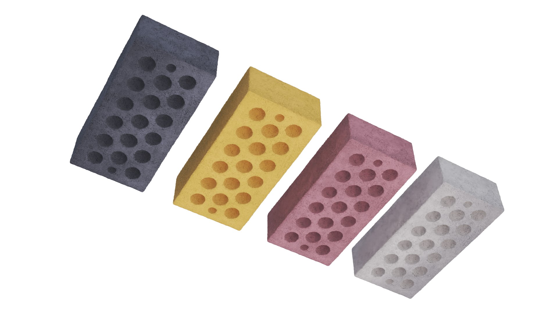 Perforated Sand Lime Bricks Set 3D Model - TurboSquid 2146043