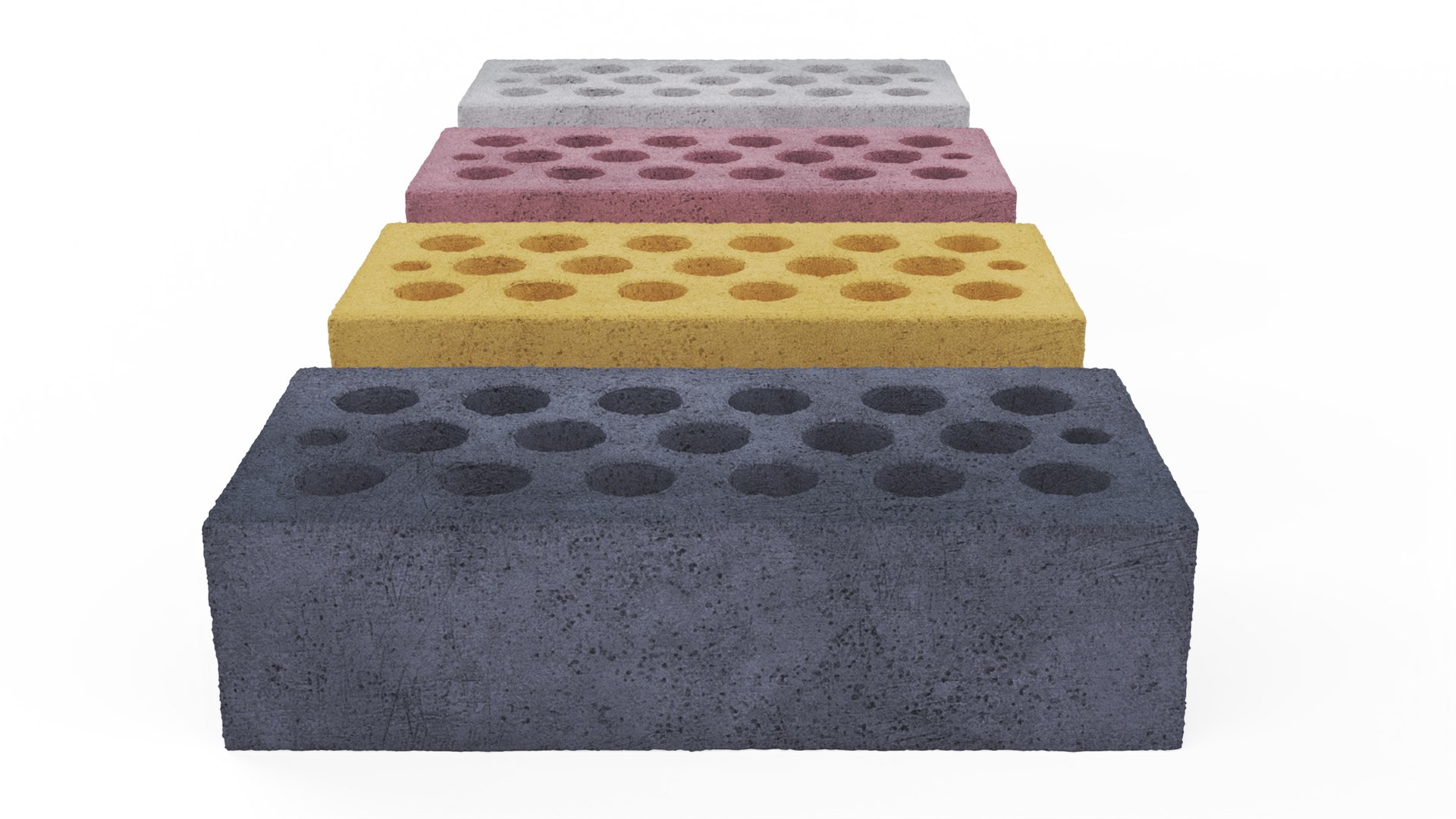 Perforated Sand Lime Bricks Set 3D Model - TurboSquid 2146043