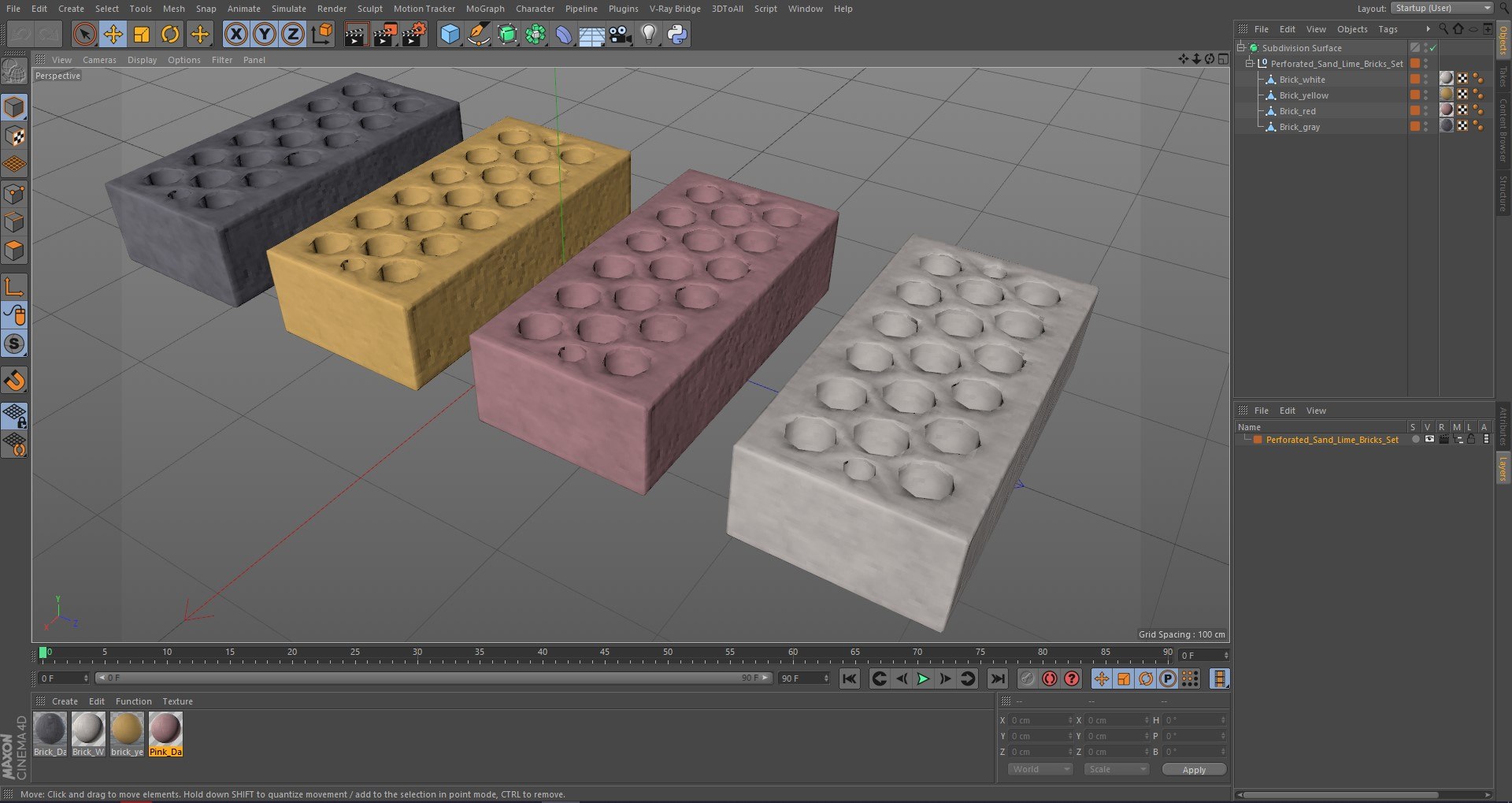 Perforated Sand Lime Bricks Set 3D Model - TurboSquid 2146043