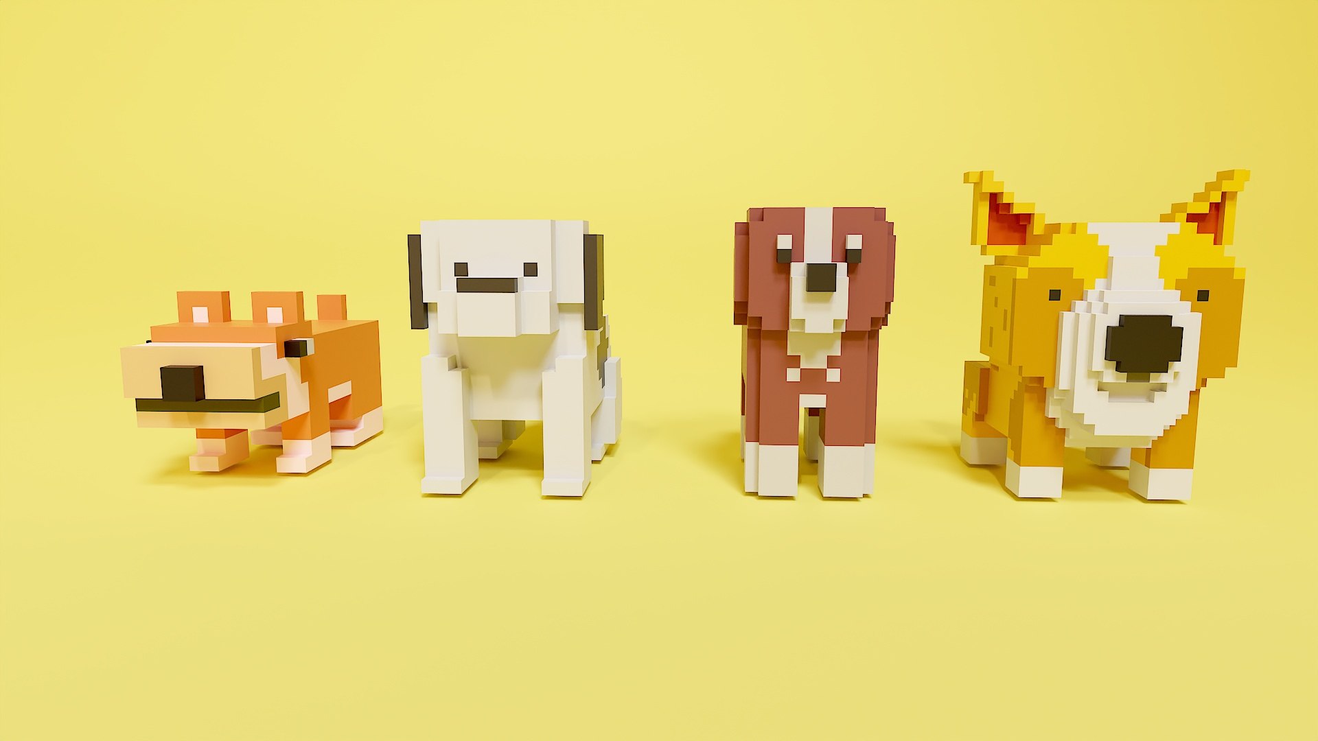 Dog Voxel Art Pack 3d Model 3D Model - TurboSquid 2182637