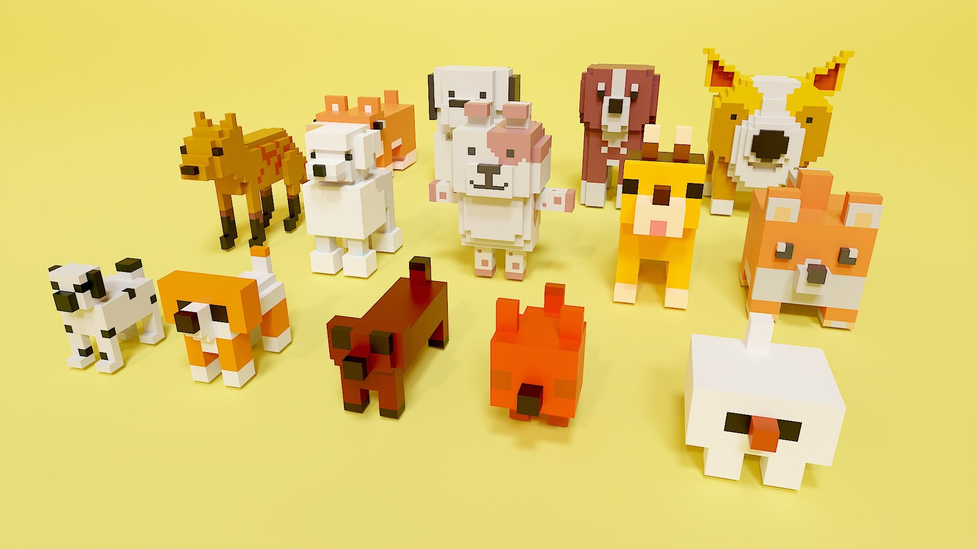 Dog Voxel Art Pack 3d Model 3D Model - TurboSquid 2182637