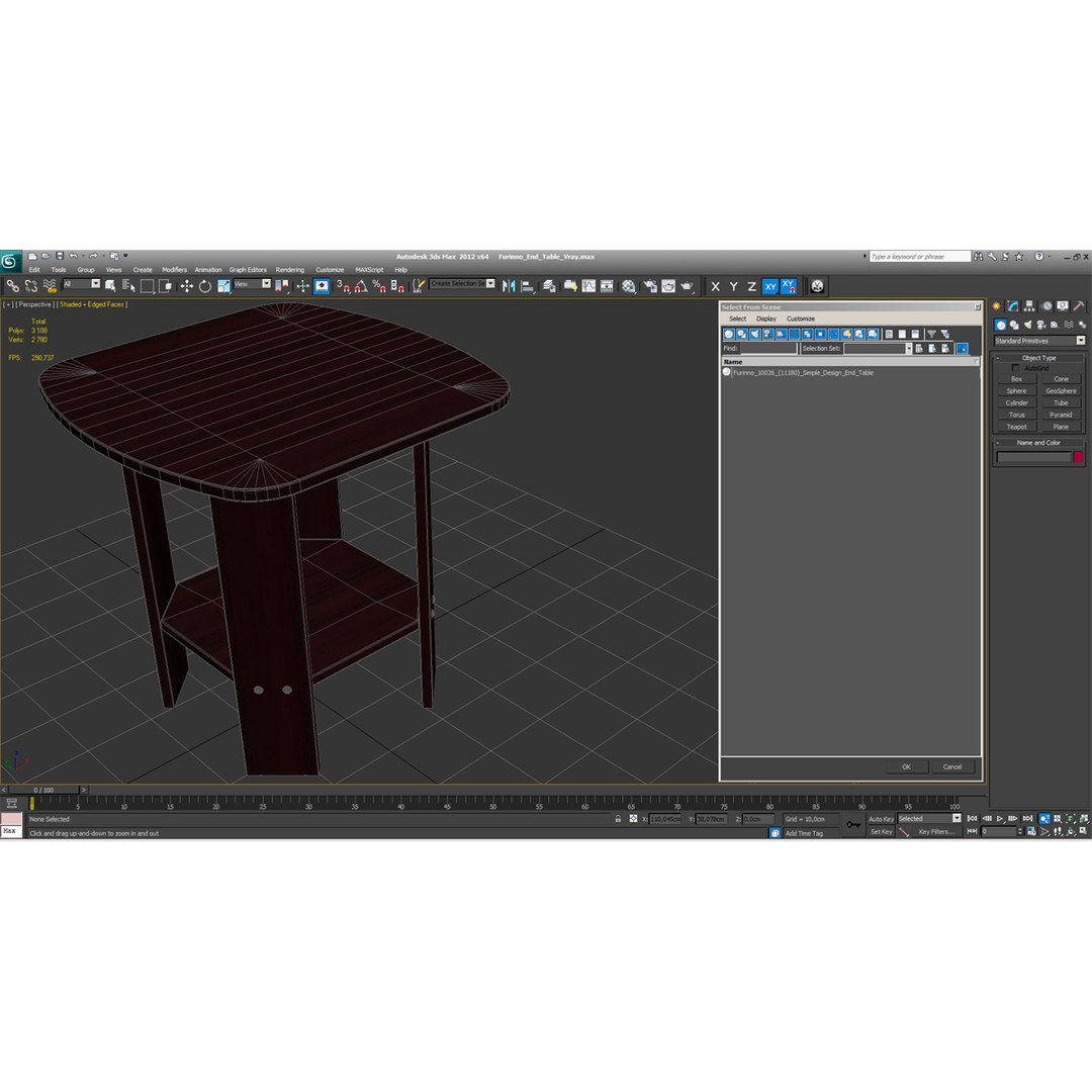 3d model furinno end table
