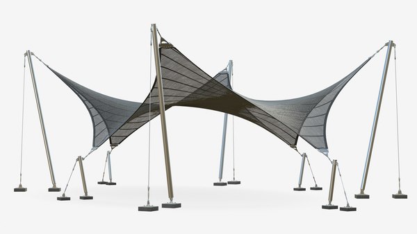 modèle 3D de Maillage d'architecture de structures tendues - TurboSquid ...