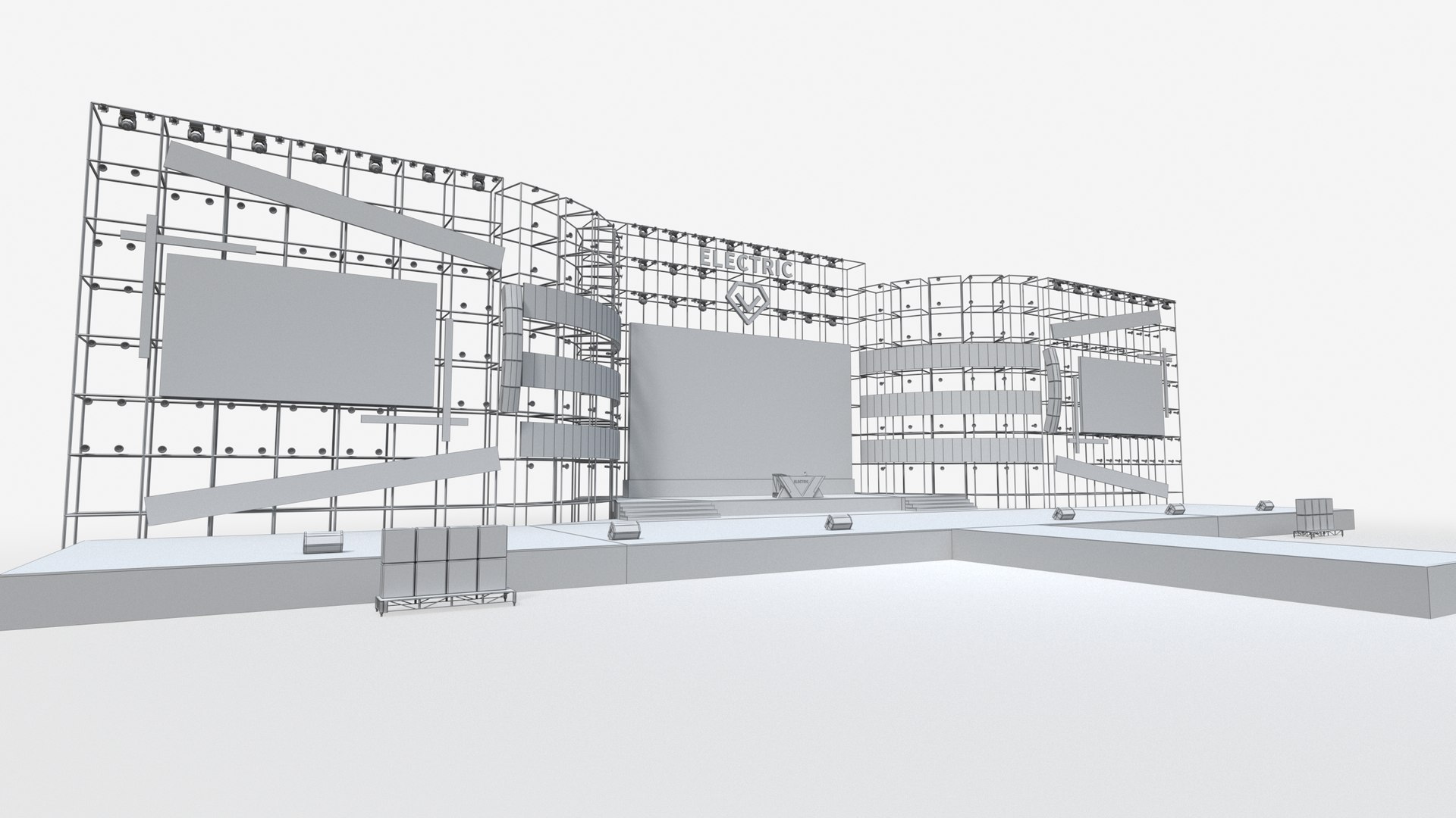Large Scale Concert DJ Stage 3D Model - TurboSquid 2392574