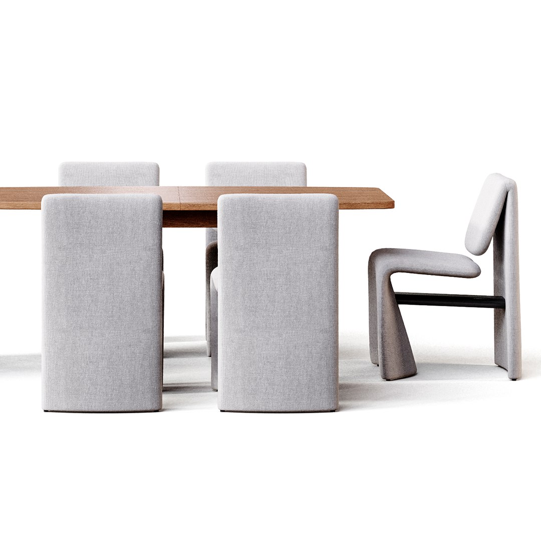 3D Model Dining Set 05 AVANT GARDE CHAIR And Kinsley Table - TurboSquid ...