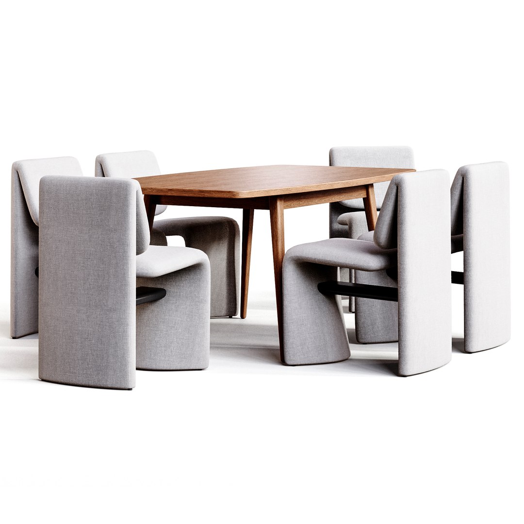 3D Model Dining Set 05 AVANT GARDE CHAIR And Kinsley Table - TurboSquid ...